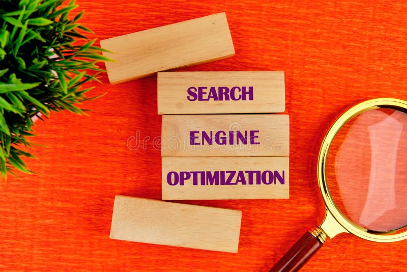 Understanding Search Engine Optimization with Wooden Blocks on Orange Background Stock Photo ...