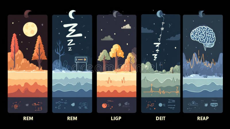 Understanding Sleep Stages through an Infographic Detailing REM, Light ...