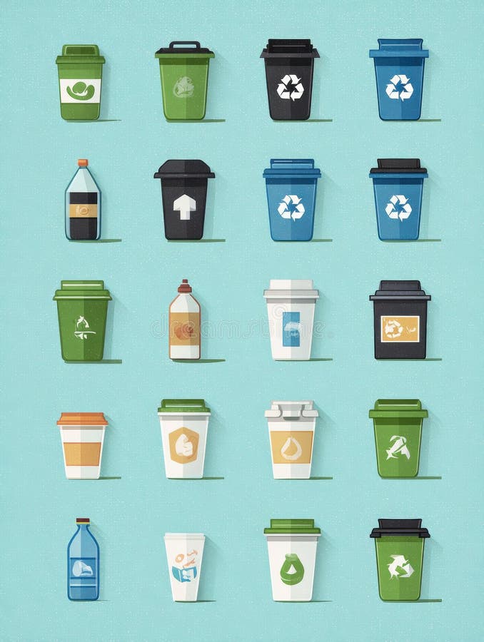Recycling Bins Various Recyclable Items Stock Photos - Free & Royalty ...