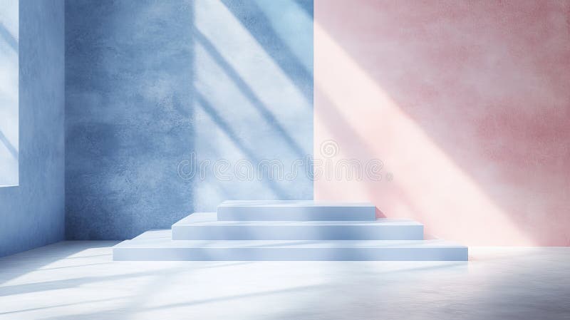 Understated Gradient Staircase in Modern Abstract Interior Design Stock ...