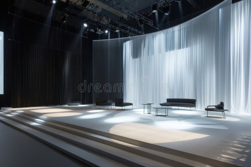 Modern Minimalist Stage Setup with Elegant Lighting and Contemporary ...