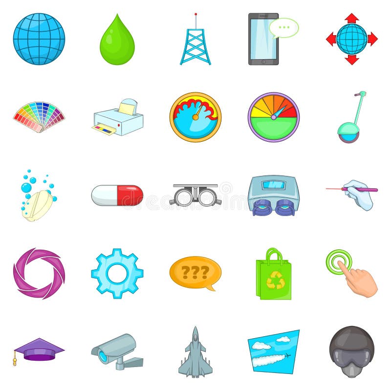 Undertaking Icons Set, Cartoon Style Stock Vector - Illustration of ...