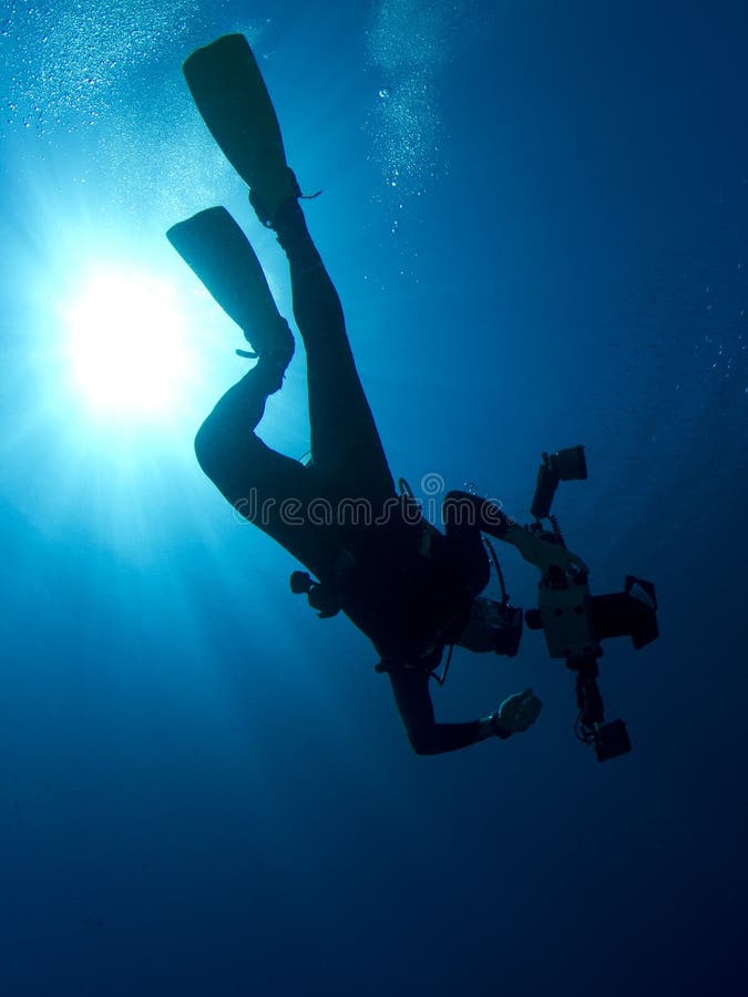 Undervattens- dykare arkivfoto. Bild av fotograf, luft - 34244890