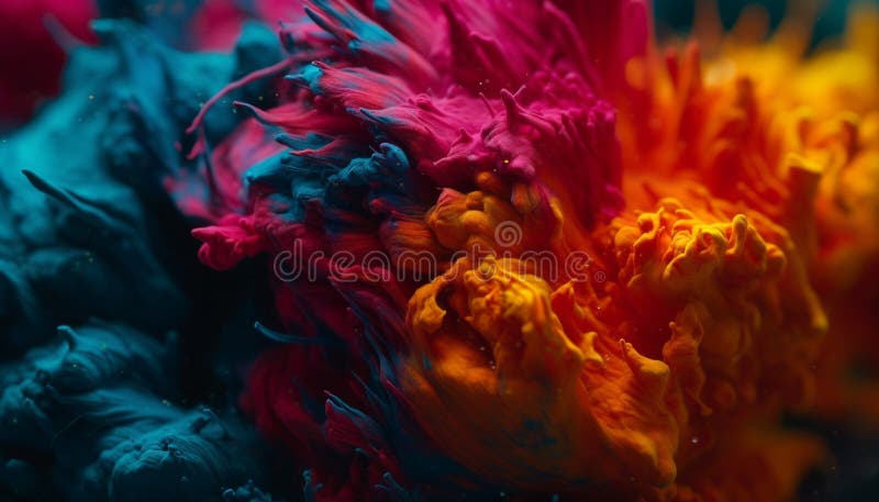 Underwater Abstract Design Vibrant Colors Mixing in Fluid Motion ...