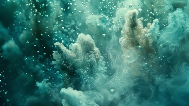 Underwater Abstract: Ethereal Turquoise Smoke & Bubbles Texture ...