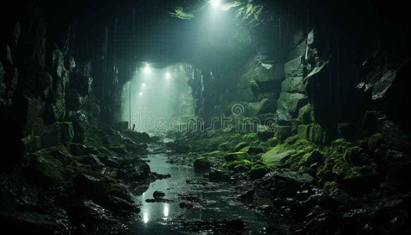 Underwater Adventure Deep, Dark Mystery of Underwater Landscape ...