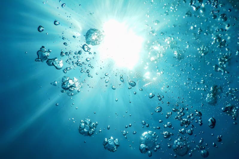 Underwater Air Bubbles with Sunlight. Underwater Background Air Bubbles ...