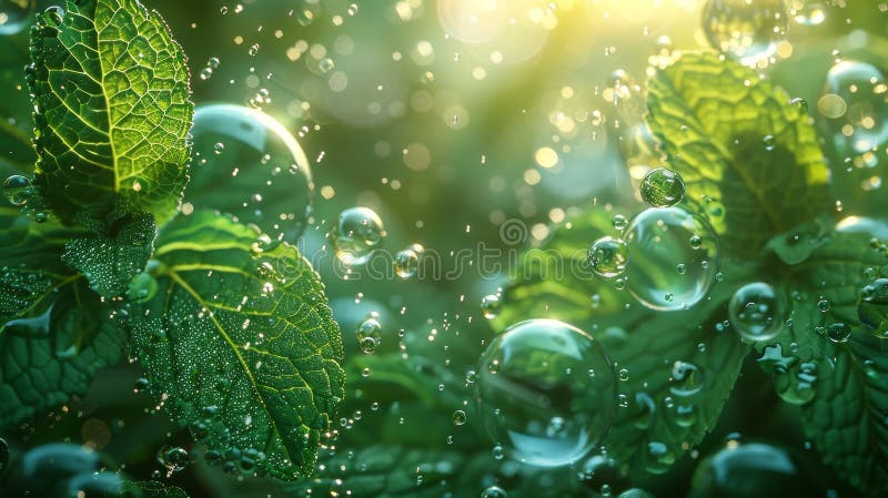 Underwater Air Flow with a Mint Leaf Creates a Menthol Aromatic Aroma ...