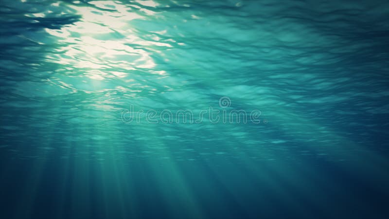 Underwater Background. Blue Underwater with Ripple and Wave Lights ...