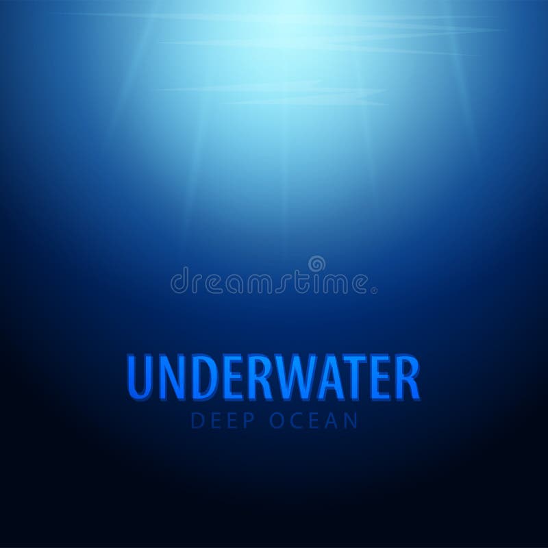 Underwater Background with Sun Rays. Deep Ocean. Color Vector ...