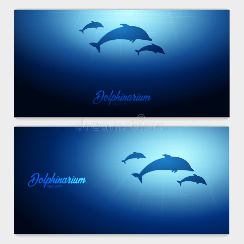 Dolphin in the Deep Sea. Underwater World Stock Illustration ...