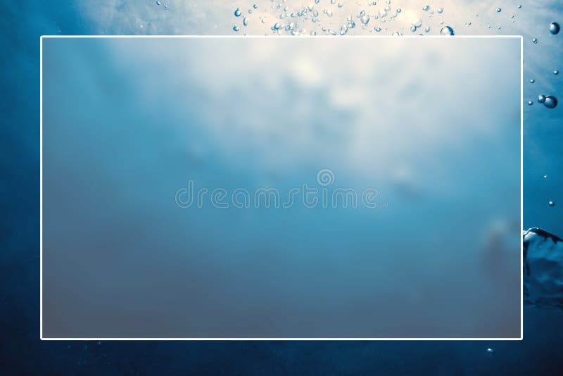 Underwater Background White Border Frame, Water Blank Text Box Stock ...