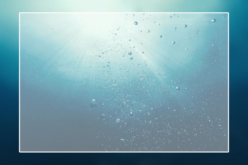 Underwater Background White Border Frame, Water Surface Blank Text Box ...