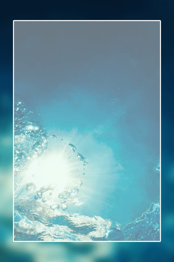 Underwater Background White Border Frame, Water Surface Blank Text Box ...