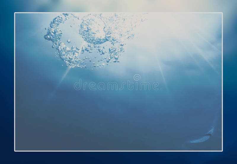 Underwater Background White Border Frame, Water Surface Blank Text Box ...