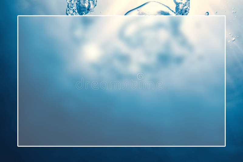 Underwater Background White Border Frame, Water Surface Blank Stock ...