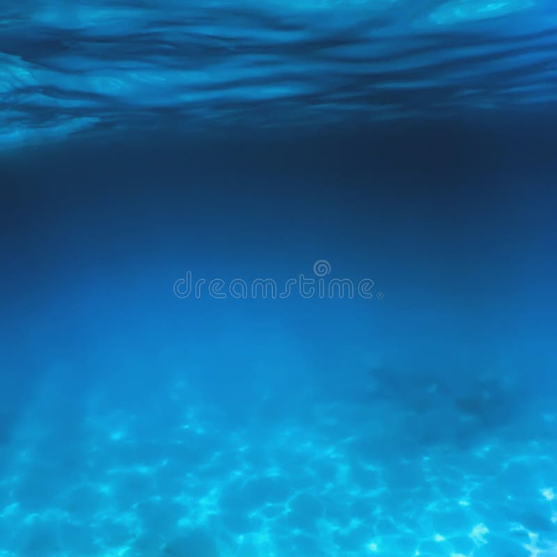 Underwater Blue Ocean, Sandy Sea Bottom Underwater Stock Photo - Image ...