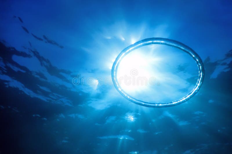 Underwater Bubble Ring Ascends Stock Image - Image of nature, aquatic ...