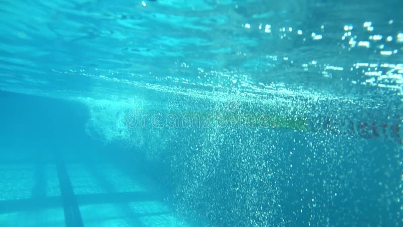 Underwater Bubble in the Water from the Swimmer in the Pool. Stock ...