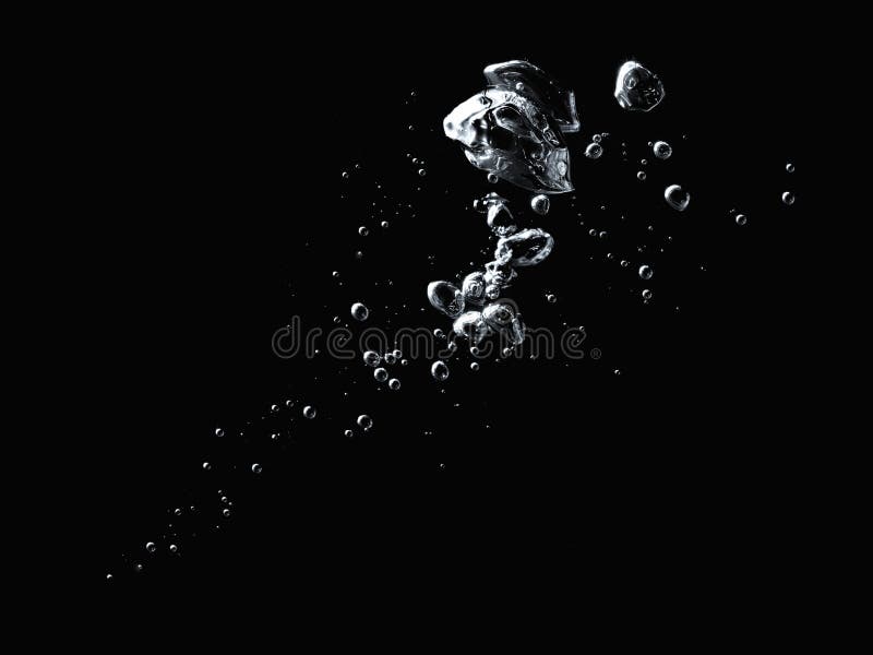 Underwater Bubbles on Black Background Stock Image - Image of liquid ...