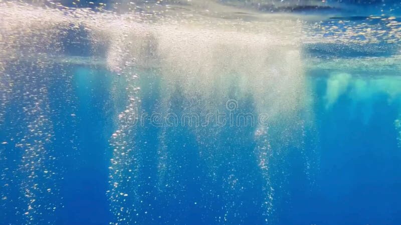 Underwater Bubbles Rising through Blue Water Stock Footage - Video of ...