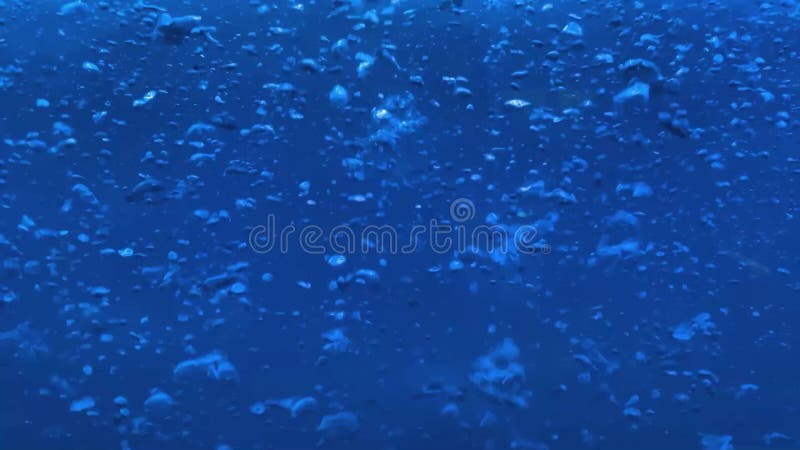 Air Bubbles Rising Up To Surface in Blue Clean Ocean. Person Drowning ...