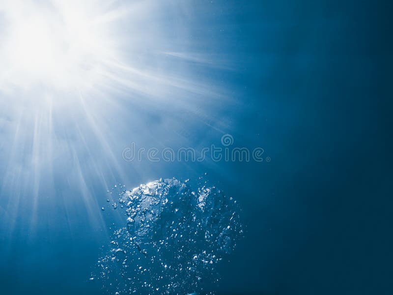 Underwater Bubbles with Sunlight. Underwater Background Bubbles Stock ...