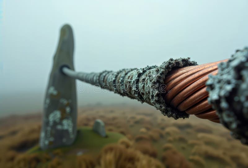 Underwater Cable Extends in Mist, Generative Ai Stock Illustration ...