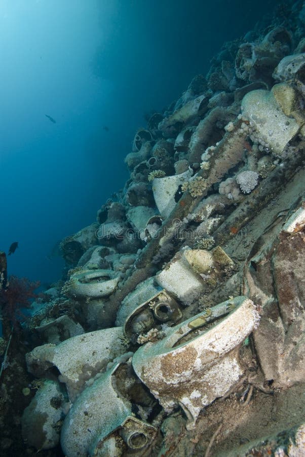Underwater Cargo Remains of a Shipwreck. Stock Photo - Image of wide ...