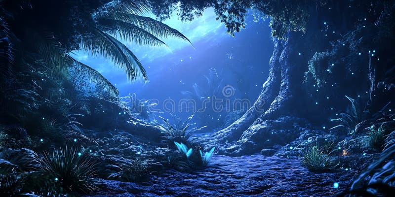 Underwater Cave Blue Abyss Deep Sea Scenery Stock Illustration ...