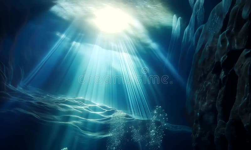 Underwater Cave in Deep Sea Stock Video - Video of saltwater, depth ...