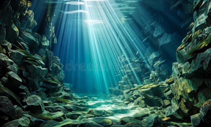 Underwater Cave in Deep Sea Stock Video - Video of marine, underwater ...