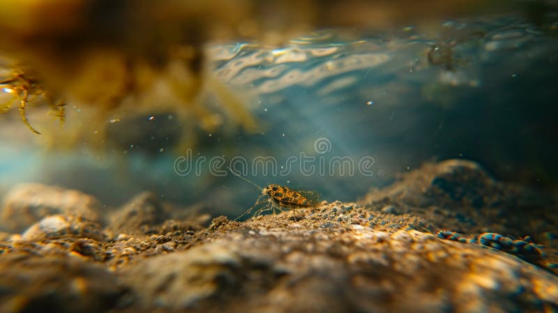 Underwater Cave. Macro Bugs and Insects World. Generative Ai Stock ...