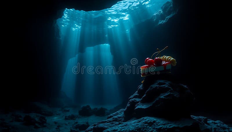 Underwater Cave Sunlight Rays Ocean Exploration Marine Environment ...