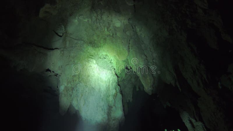 Underwater Cenote with Stalactites. Cave Limestone Formation Under the ...