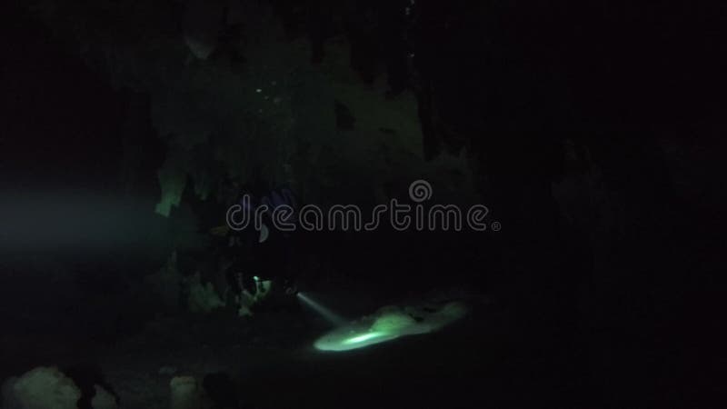 Underwater Cenote with Stalactites. Cave Limestone Formation Under the ...