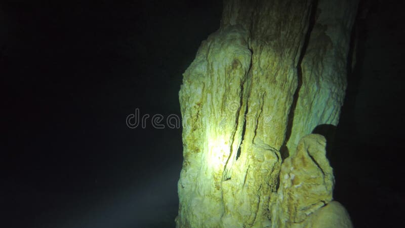Underwater Cenote with Stalactites. Cave Limestone Formation Under the ...