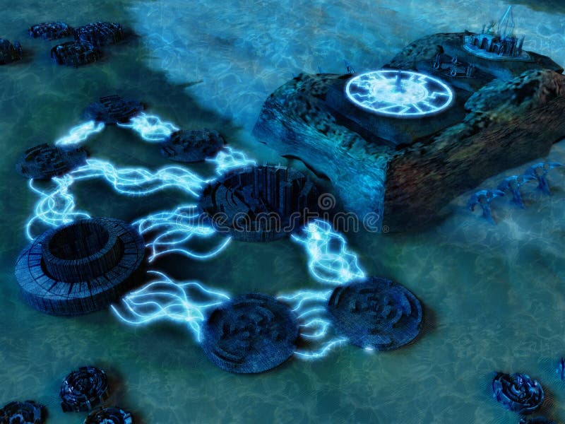 Underwater City stock illustration. Illustration of alien - 25705358
