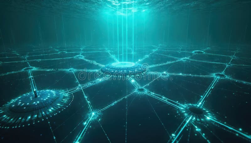 Underwater Communication Network Visualized with Light Beams. Subsea ...