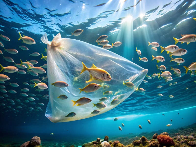 Fish Got Tangled in a Plastic Bag Underwater Concept of Global Problem ...