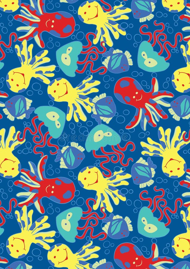 Underwater creatures. stock vector. Illustration of fashion - 36583641