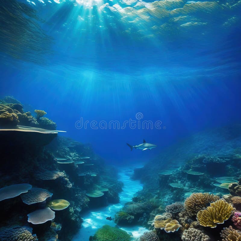 Underwater at the Depth of the Underwater Gorges and Lots of Underwater ...