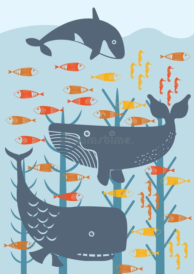 Underwater Design. Vector Illustration Decorative Design Stock Vector ...