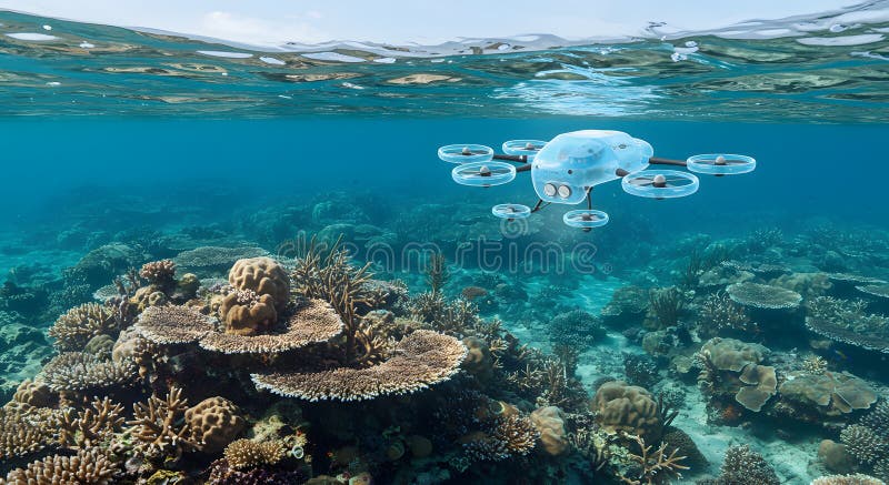 Underwater Drone Exploring Vibrant Coral Reef Ecosystem: a ...