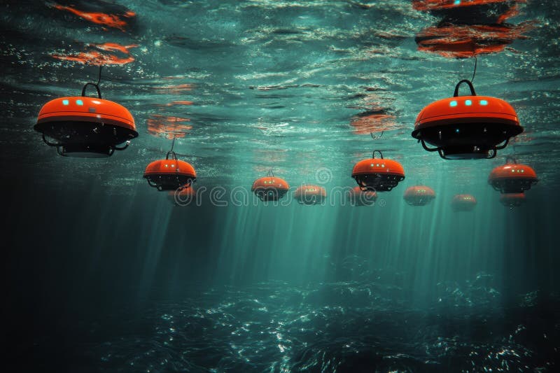 Underwater Drones Exploring Depths in Vibrant Marine Environment at ...