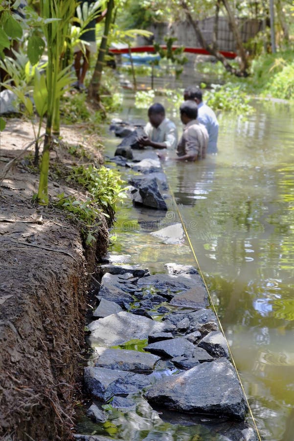 Underwater Dry Stone Walling Kerala India Editorial Photo - Image of ...