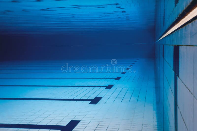 Underwater Empty Swimming Pool. Stock Photo - Image of surface, blue ...