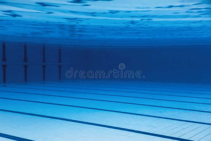 Underwater Empty Swimming Pool. Stock Image - Image of reflection ...