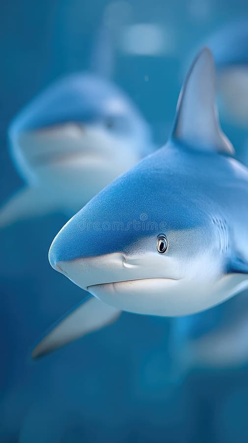 Underwater Encounter with a Charming Group of Playful Sharks Exploring ...