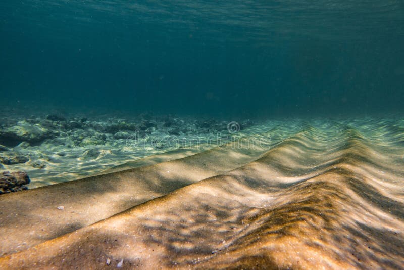 Underwater Environment with Reflection of Sunlight Stock Image - Image ...